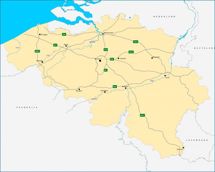 Map Quiz: Autosnelwegen België (autosnelwegen belgië - zone 1)