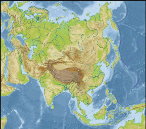 Print Map Quiz: Relieve de Asia (geografía - 1 eso - relieve - asia física)
