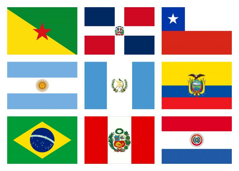 Print Map Quiz: Banderas de América del Sur (sociología - banderas ...