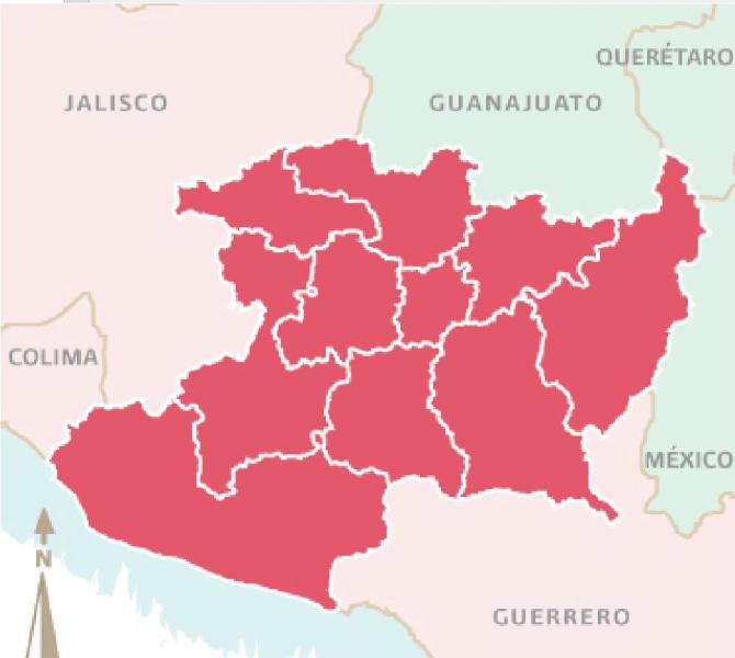 Map Quiz: MAPA DE MICHOACAN (geografía - 4º - Educación primaria ...