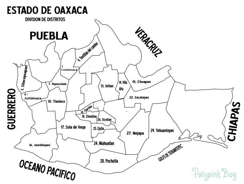 Print Map Quiz Distritos De Oaxaca Sociología 3º Educación Primaria Organización