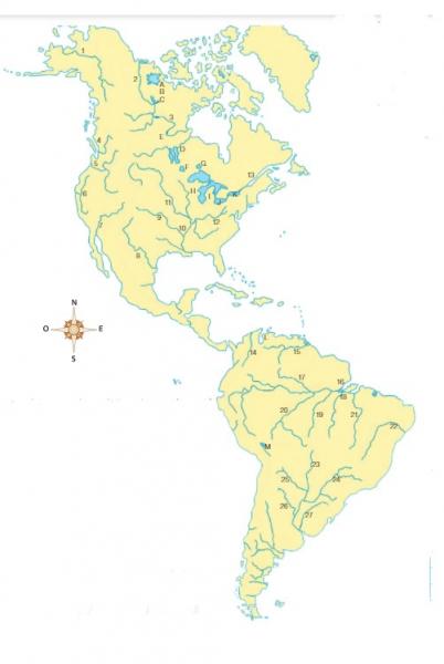 Print Map Quiz: Hidrografía de América (geografía - 8º - Educación ...
