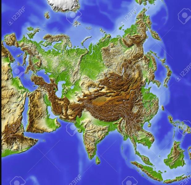 Map Quiz: Mapa de Relieve de Asia (geografía - 9º - Educación básica ...