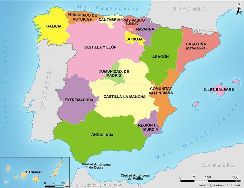 Map Quiz: Mapa España (sociología - 3º primaria - ccaa de españa)