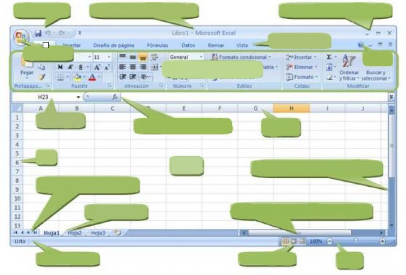 Print Map Quiz: Partes de Excel (Tecnología - 11º - Secundaria - partes ...