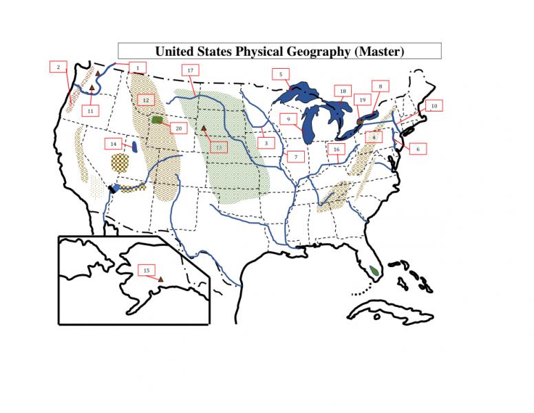Print Map Quiz: Northern Geography Map Quiz (HS3 - geography - usa)