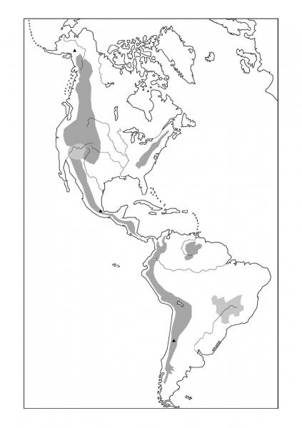 Print Map Quiz: Mapa físico de América (geografía - 1eso - mapa - mapa ...
