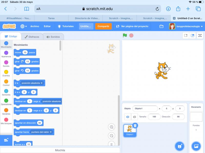 Print Map Quiz: Conoce la interfaz de Scratch (Tecnología)