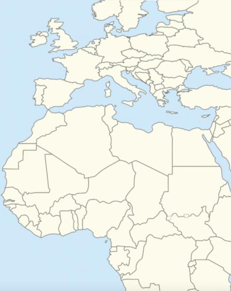 Map Quiz: Europe/Africa map for French (Second Language - geography ...