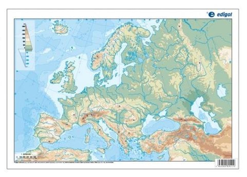 Print Map Quiz: Mapa físic Europa (geografía - 3 eso - mapa físic europa)