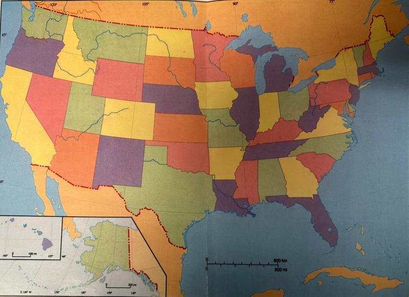 Map Quiz: US Hist. Since 1877 - Boundaries/Islands/Special Features (us ...