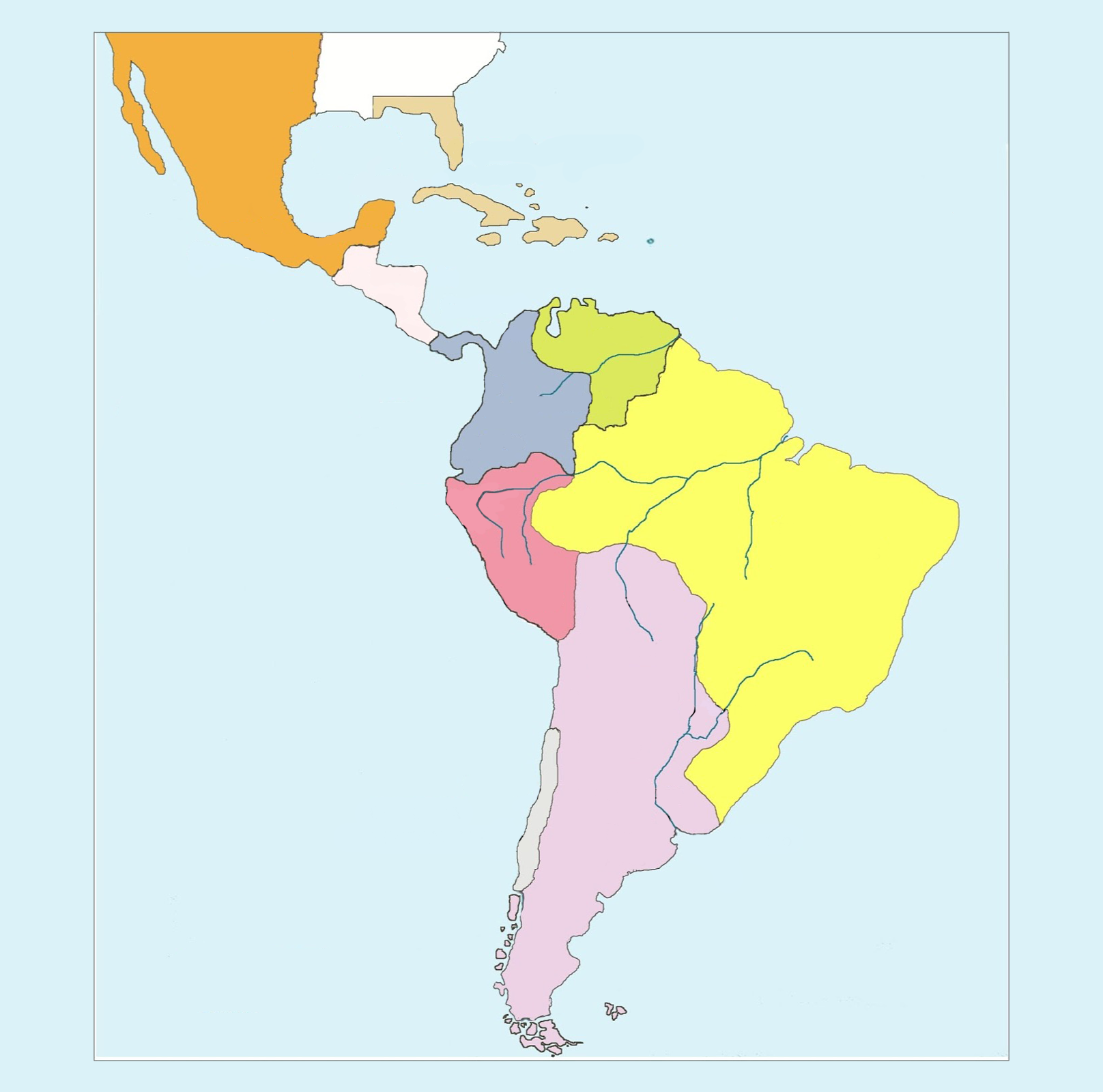 Map Quiz: Map of Viceroyalties and Captaincies General during the 18th ...