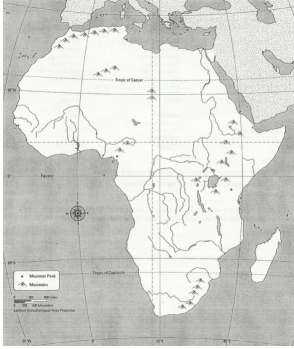 Print Map Quiz: Africa Map Quiz: Physical Features ()