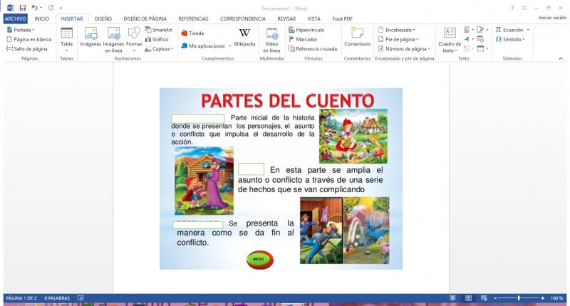 Map Quiz: Partes de un Cuento (lengua - educaciÓn - partes del cuerpo ...