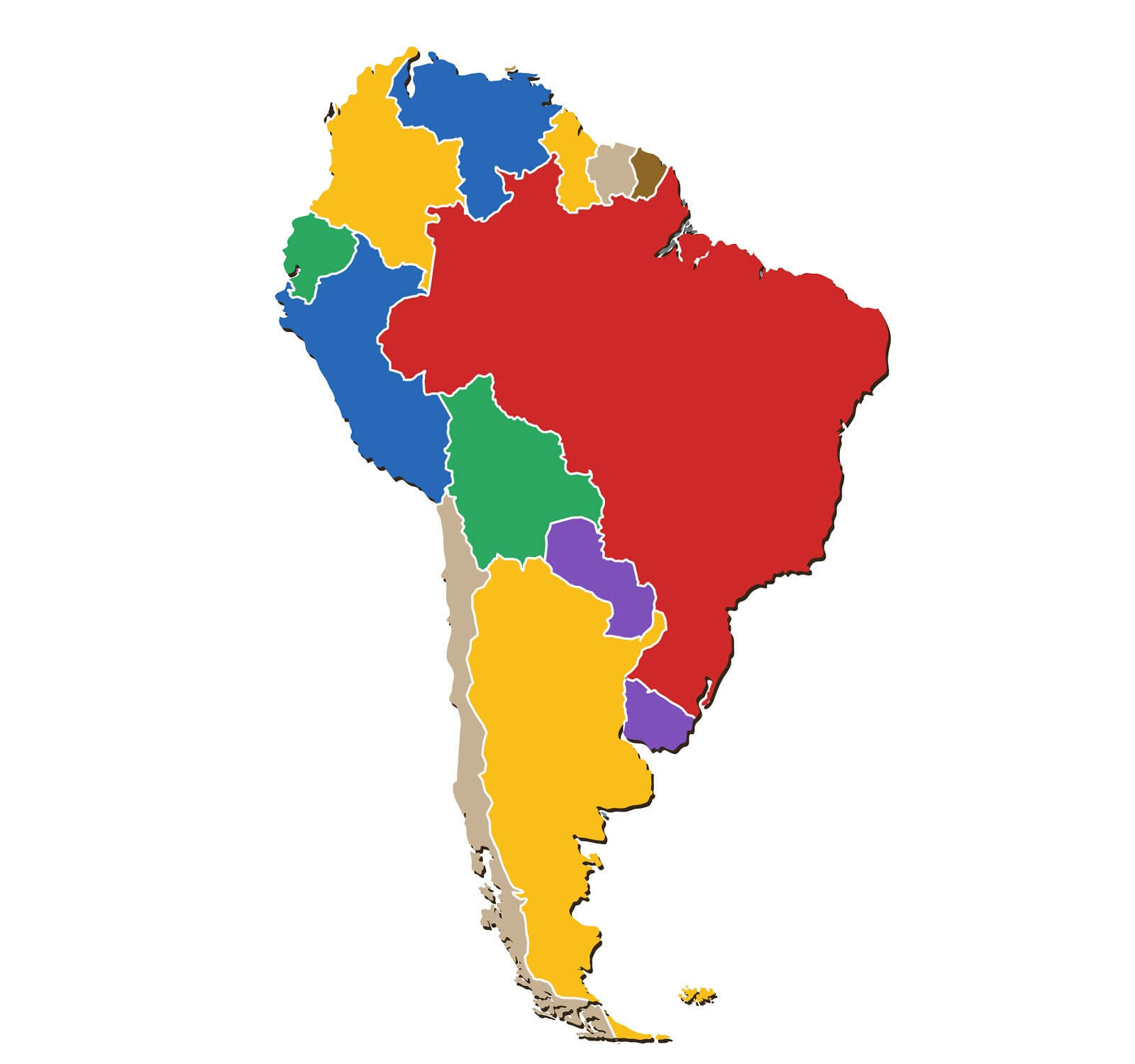 Mapa Interactivo: PAÍSES DE AMÉRICA DEL SUR