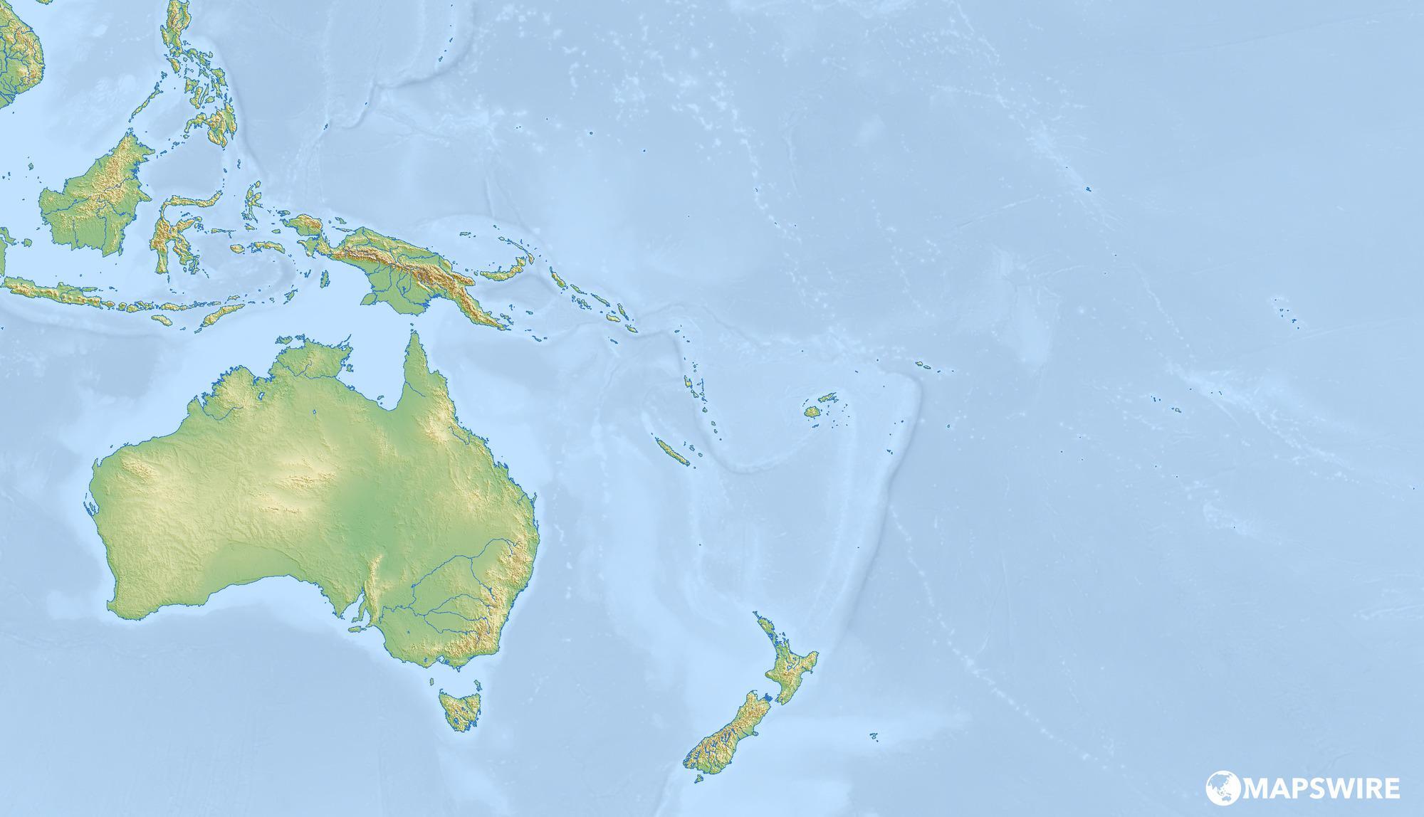 Mapa Interactivo: Mapa físico de Oceanía - ESO 1 Unidad 3 (geografía ...