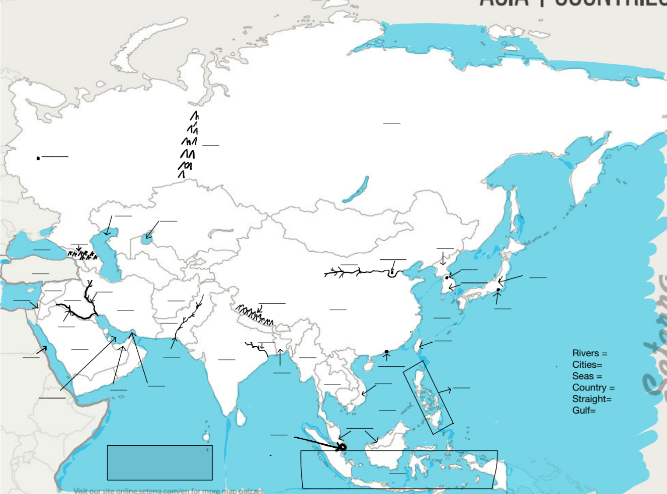 Mapa Interactivo: Map of Asia AP HG