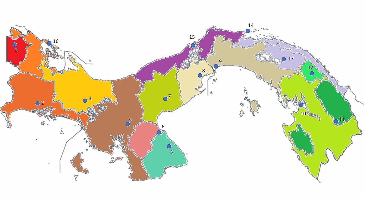 Map Quiz: Cabeceras de las Provincias y Comarcas de Panamá (séptimo grado - educación premedia ...