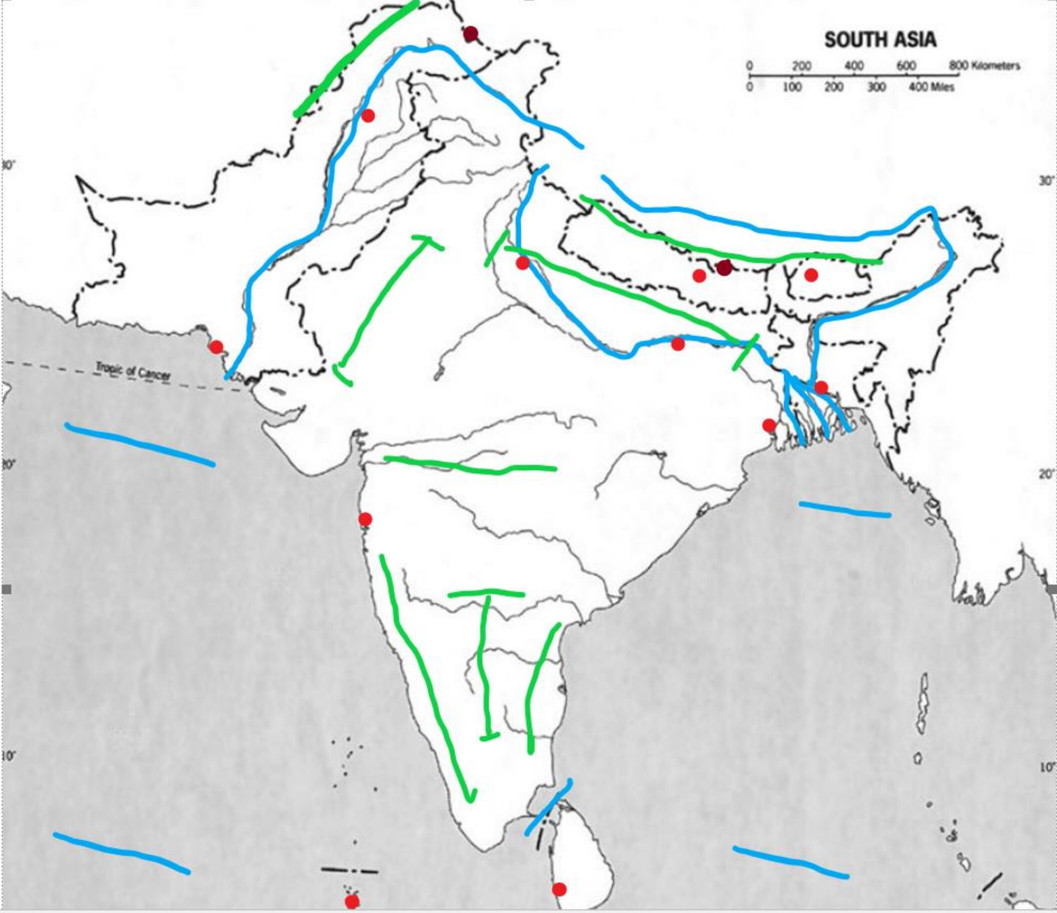 Mapa Interactivo: South Asia Bodies of Water
