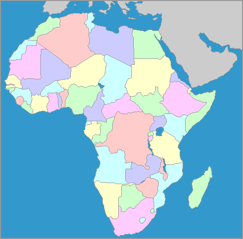Map Quiz: Africa AP world map game (language - k12)