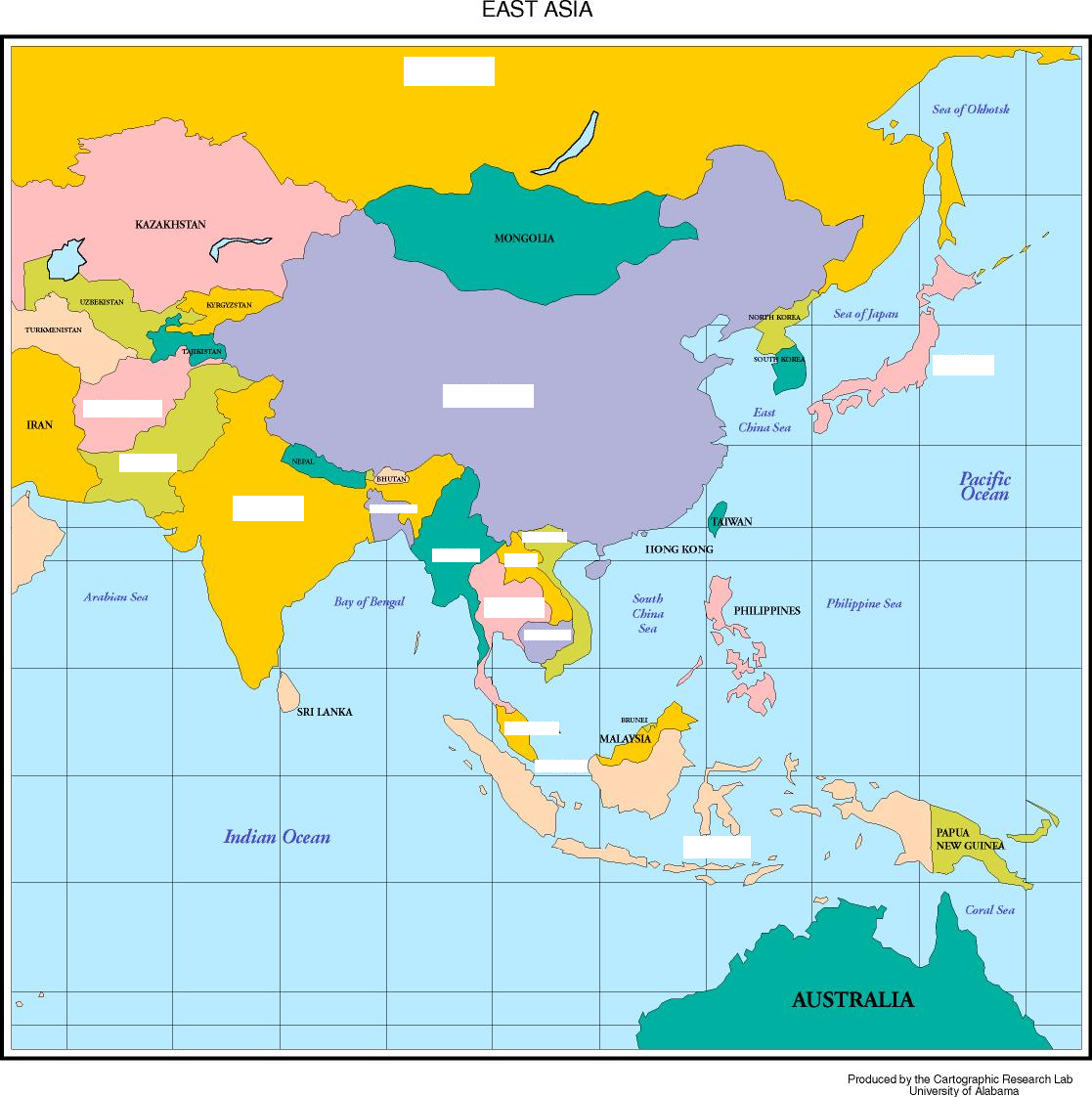 Mapa Interactivo: Map of Asia