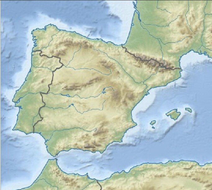 Map Quiz: La península Ibérica (geografía - geography - spain - espania)