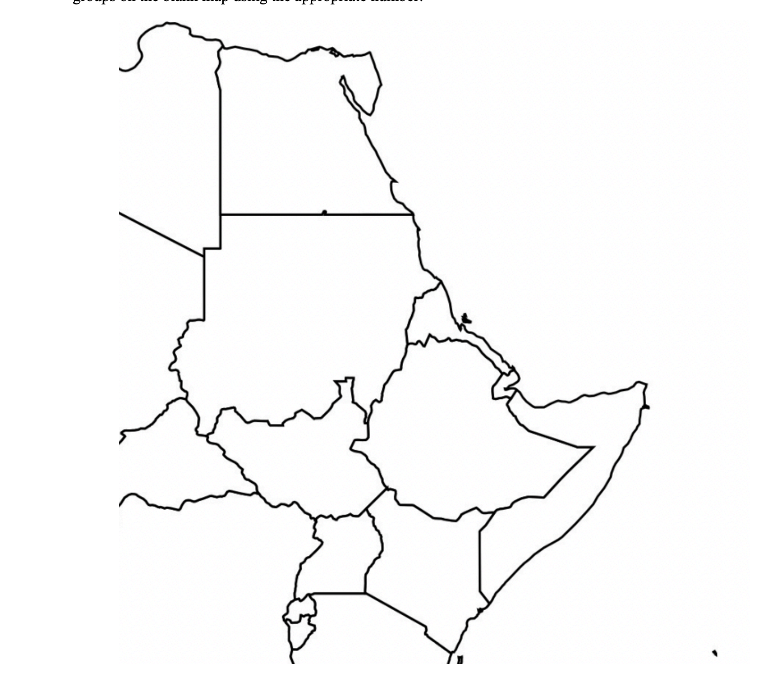 Map Quiz: Horn of africa -- languages and ethnic groups