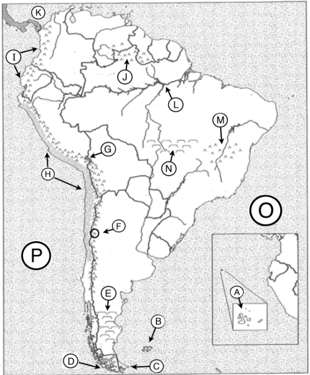 Map Quiz: South America Physical Features