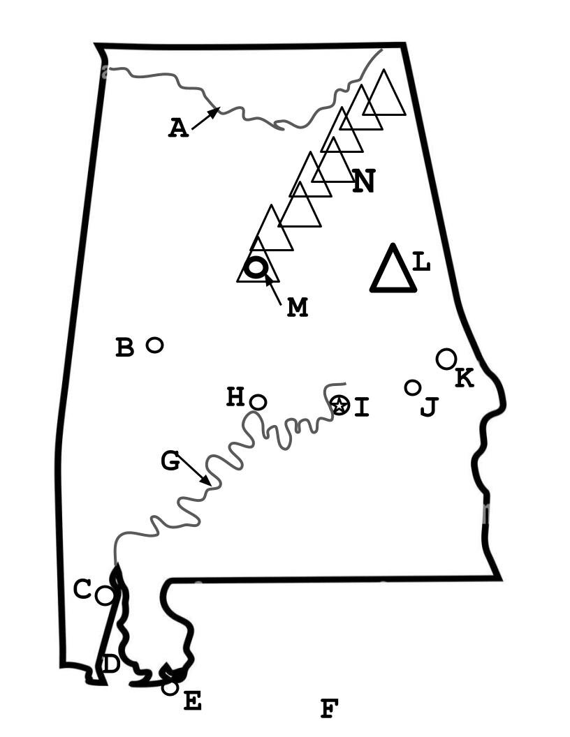 Map Quiz: Alabama Map (alabama map)