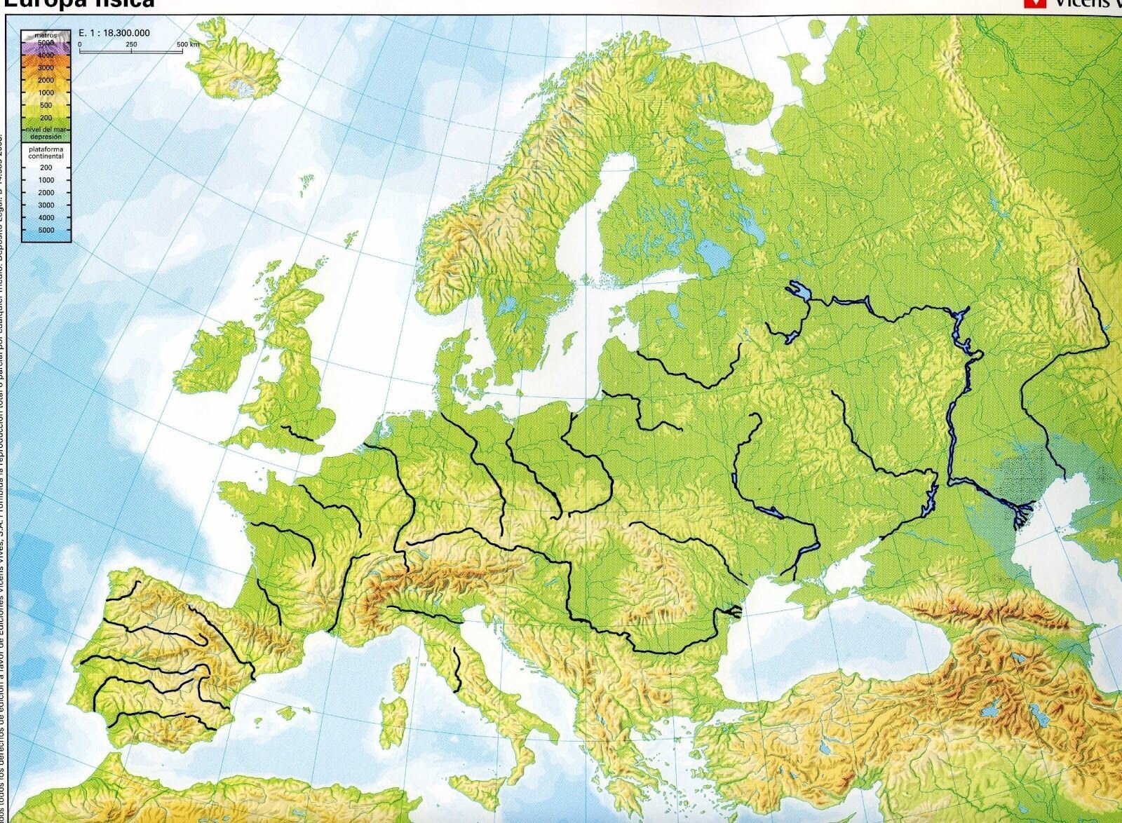 Map Quiz: Physical map of Europe