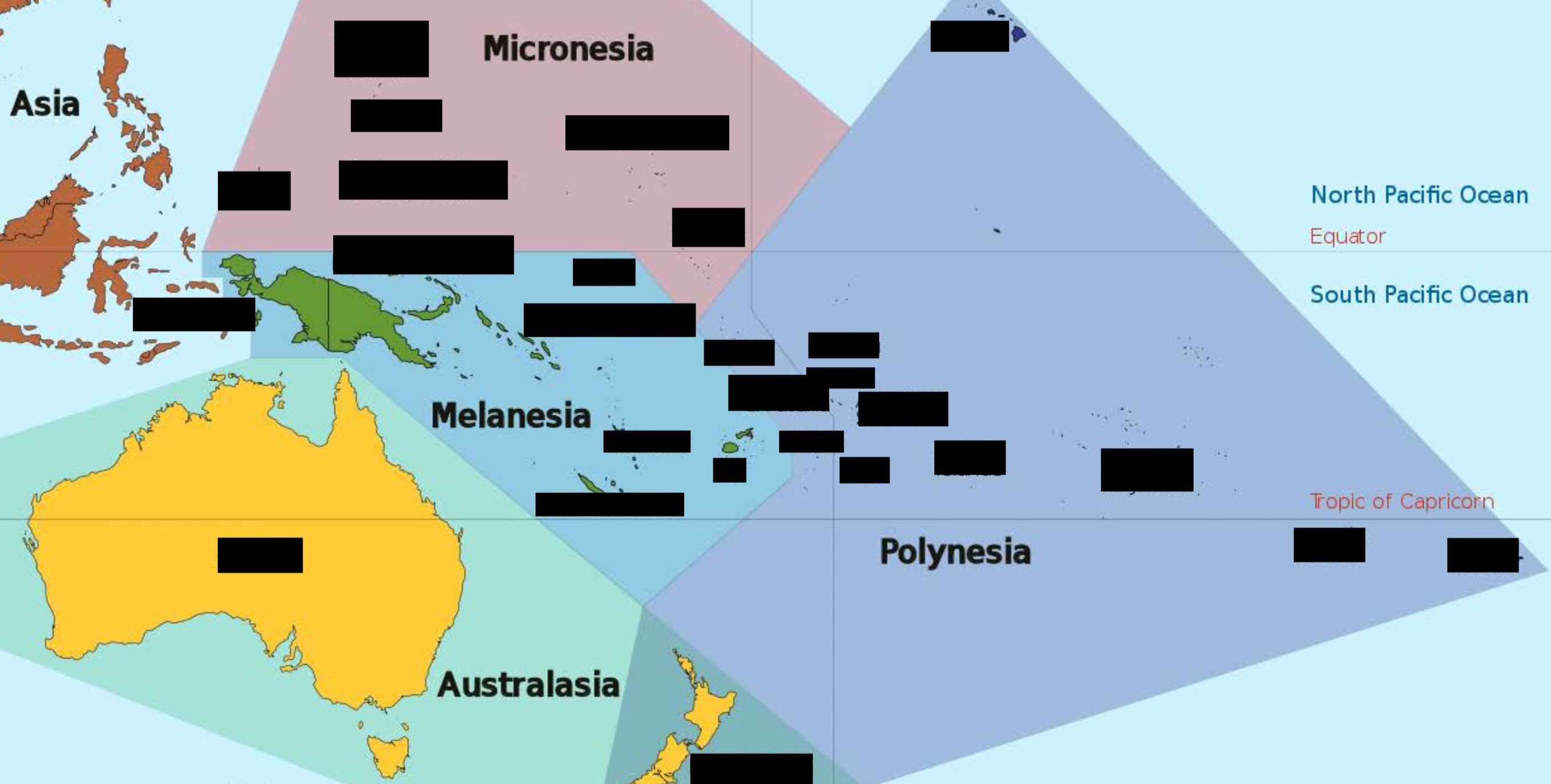 Map Quiz: Ocenia map