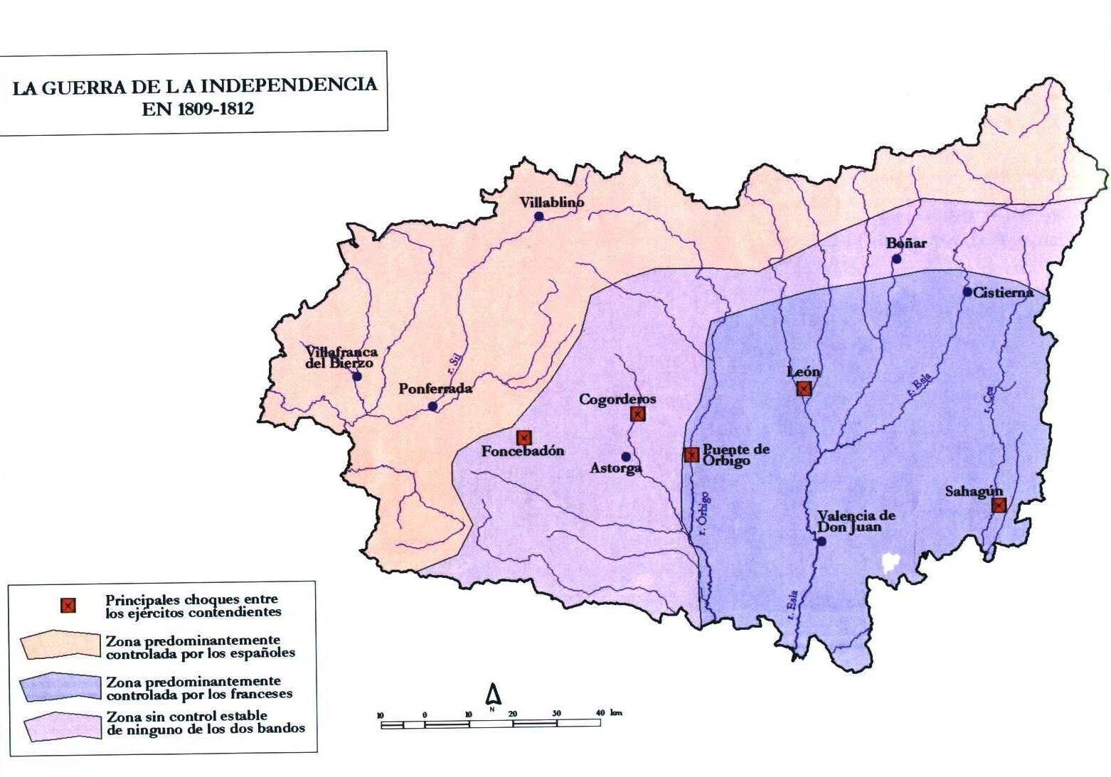 Map Quiz: Mapa León Guerra de la Independencia