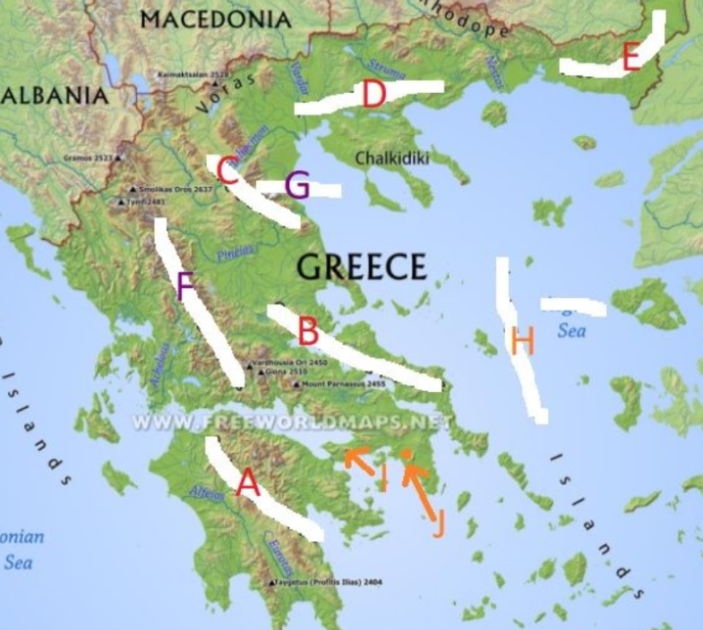 Map Quiz: Physical Greece
