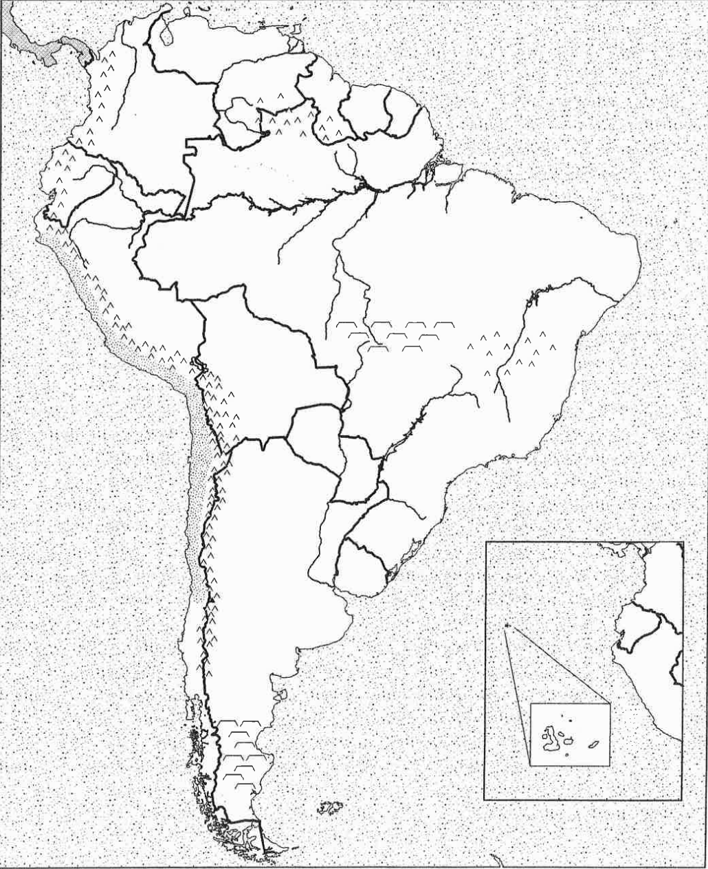 Map Quiz: AP Human Geography South America map test (Physical) (map ...