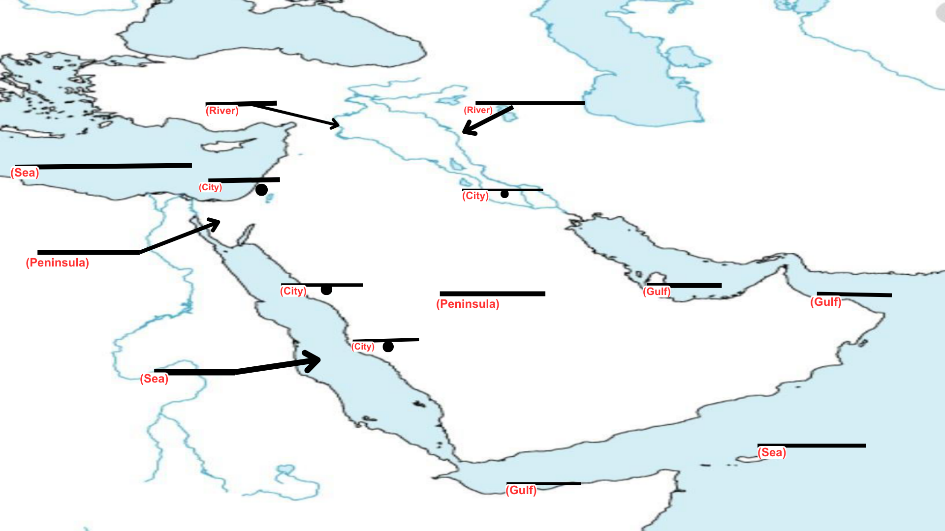 Map Quiz: Week 11 - Geography Do-Now Map - Map of the Middle East