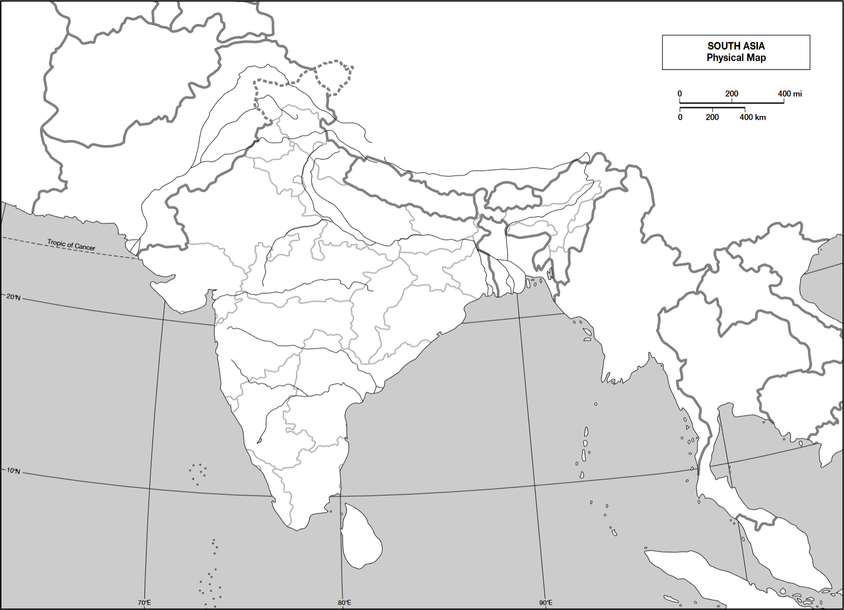 Map Quiz: SOUTH ASIA PHYSICAL FEATURES