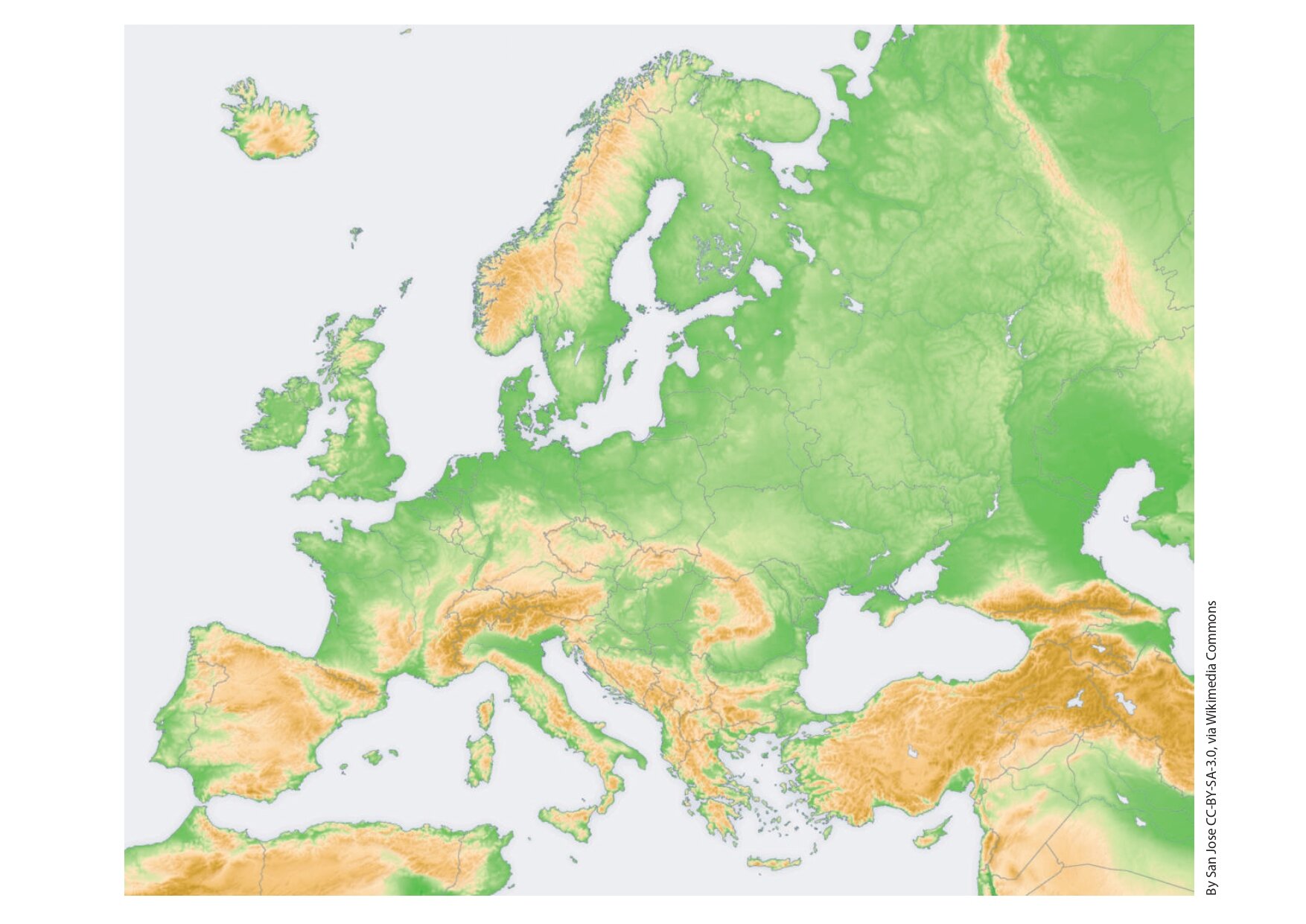 Mapa Interactivo: Relevo de Europa