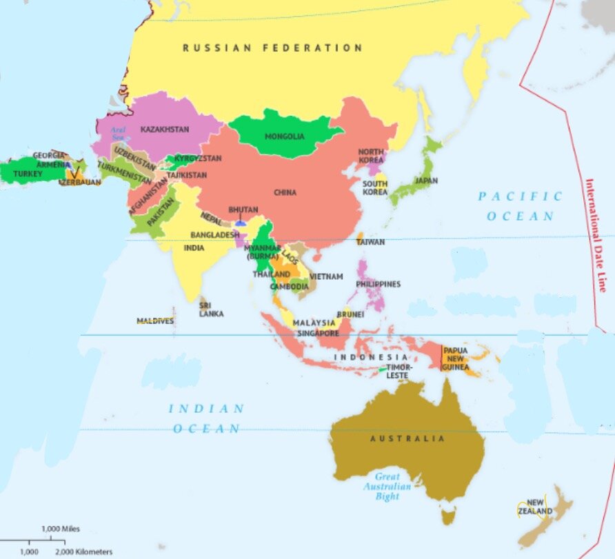 Mapa Interactivo: Asia+oceania countries