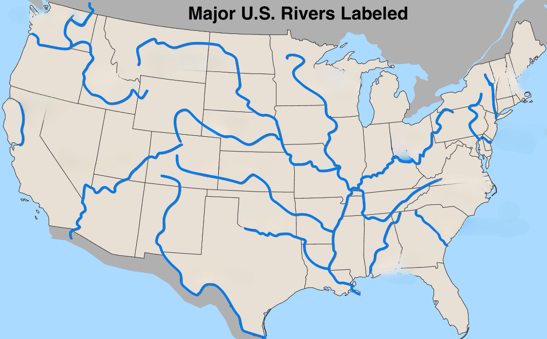 Map Quiz: Major U.S Rivers Map Quiz