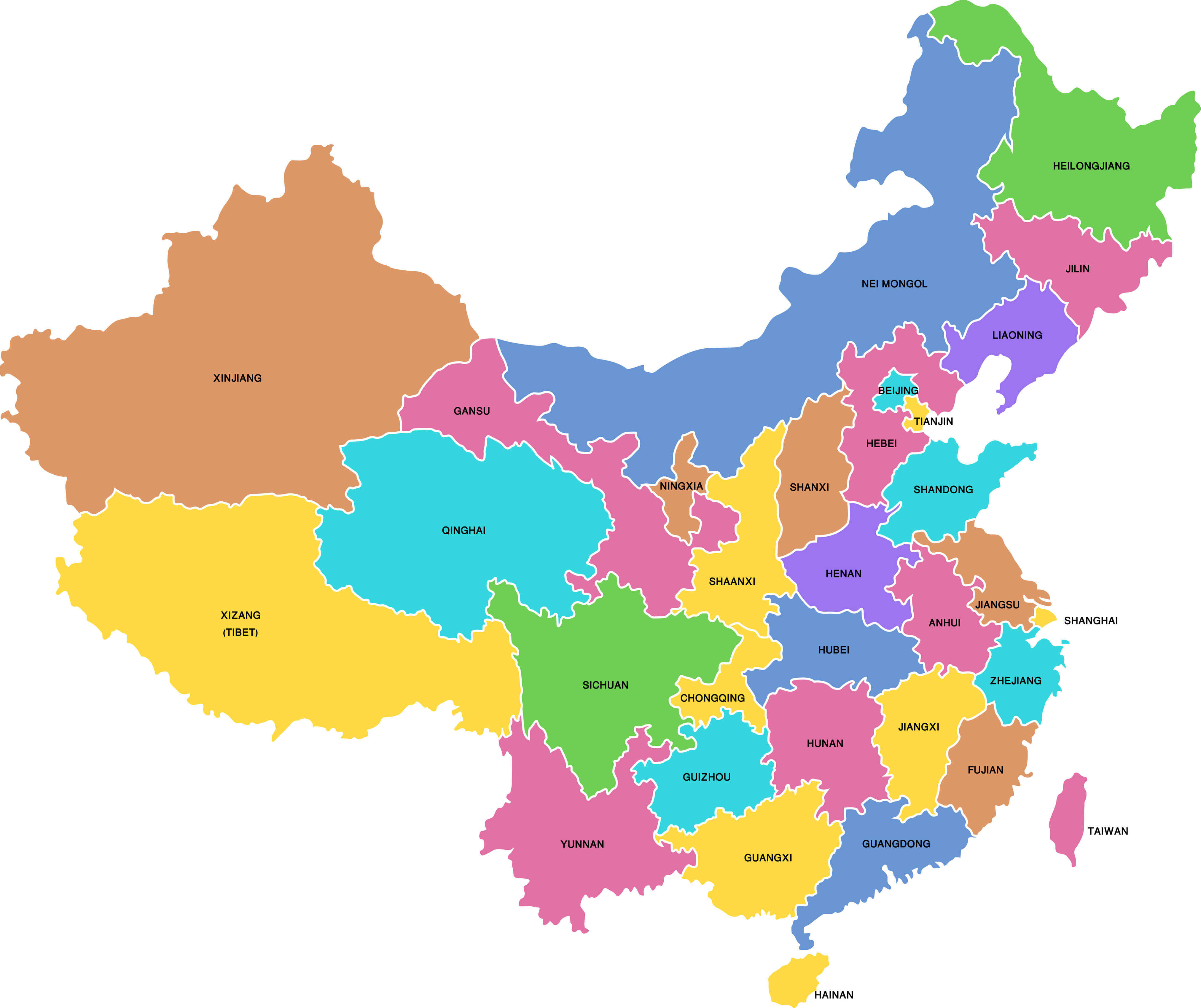 Map Quiz: China Map - political features