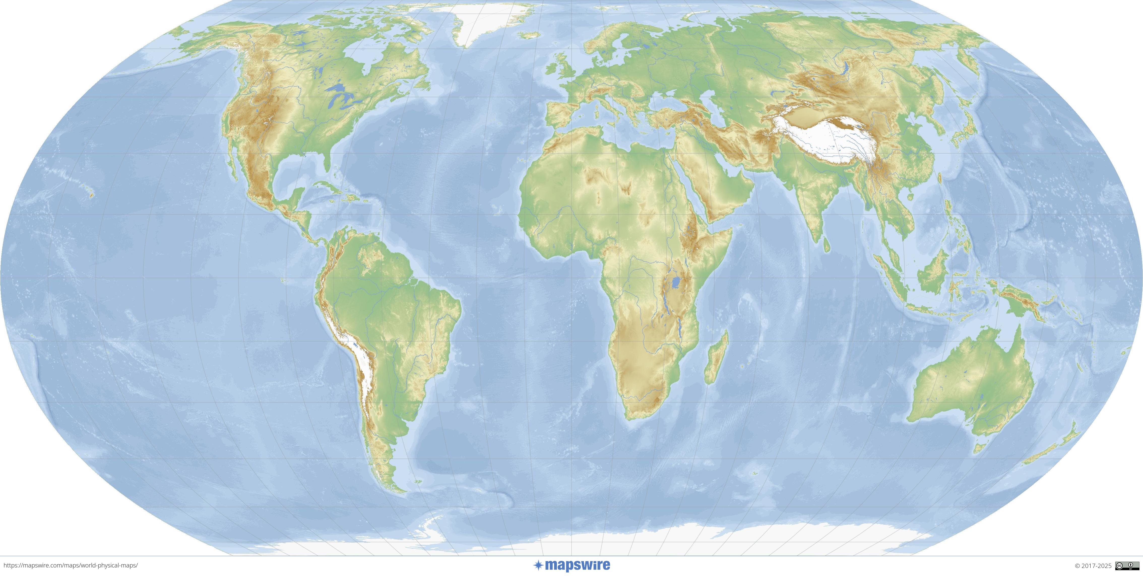 Map Quiz: Major Physical Map Quiz (geography - world history)