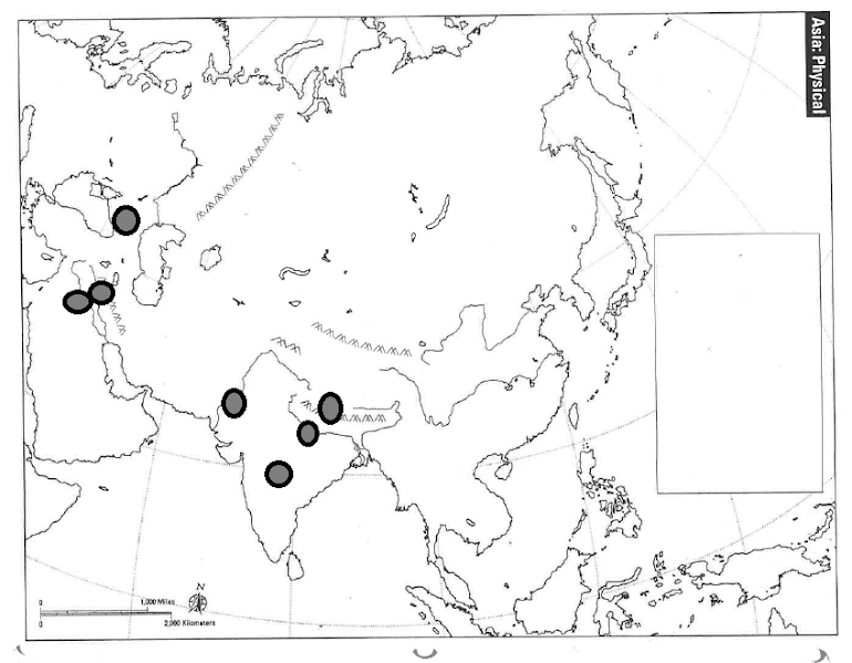 Map Quiz: Asia Physical Map Review
