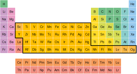 Crucigrama: Metales de transición