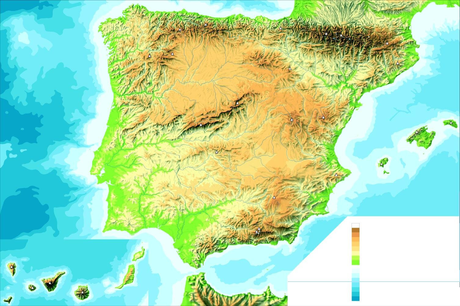 Map Quiz: Relieve de España (sociología - 5º primaria - mapa - relieve;)