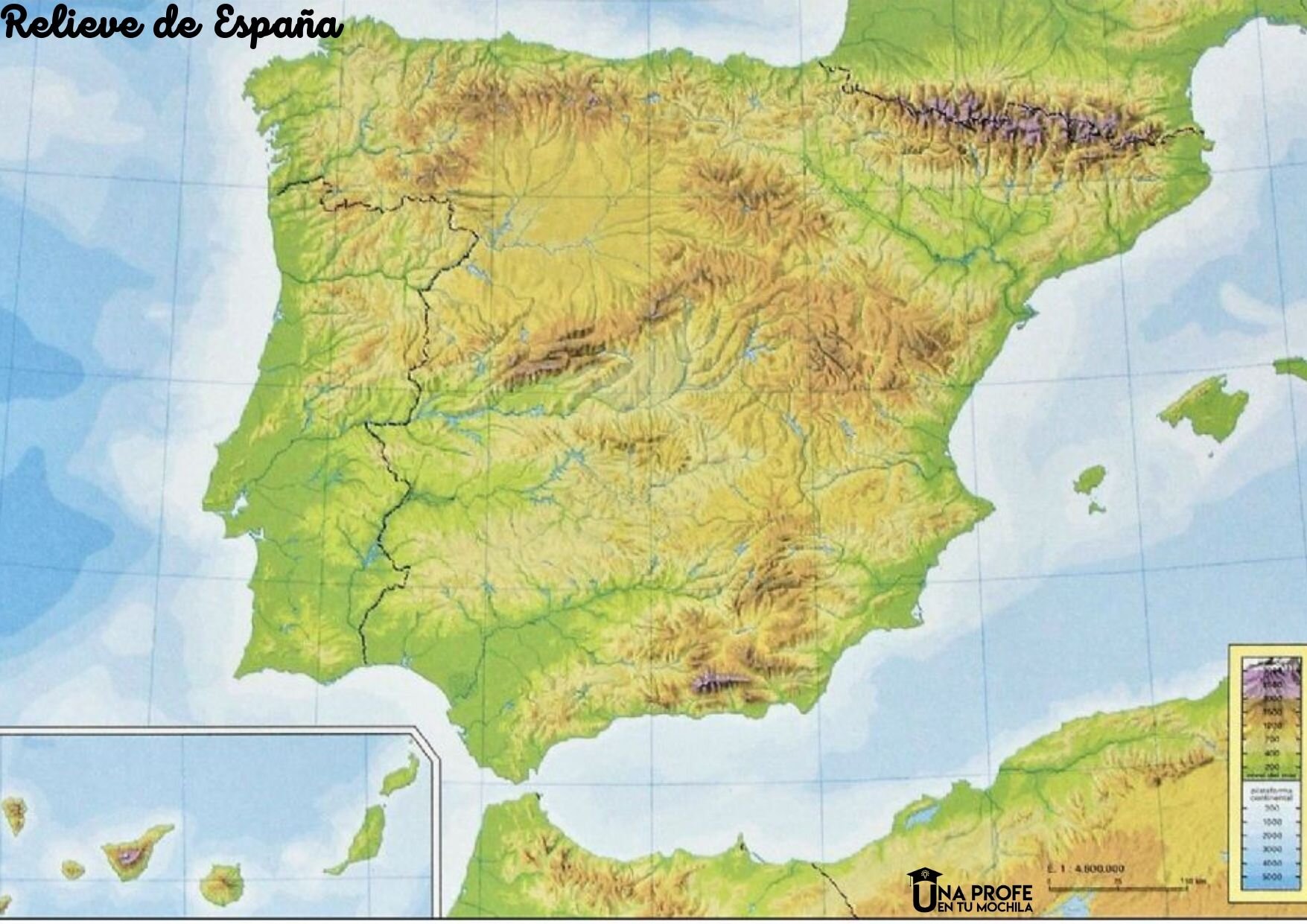 Map Quiz: Relieve de España (sociología - 5º primaria - relieve españa)