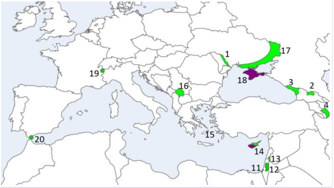 Map Quiz: grensdisputen europa (geography - 6º Jaar)