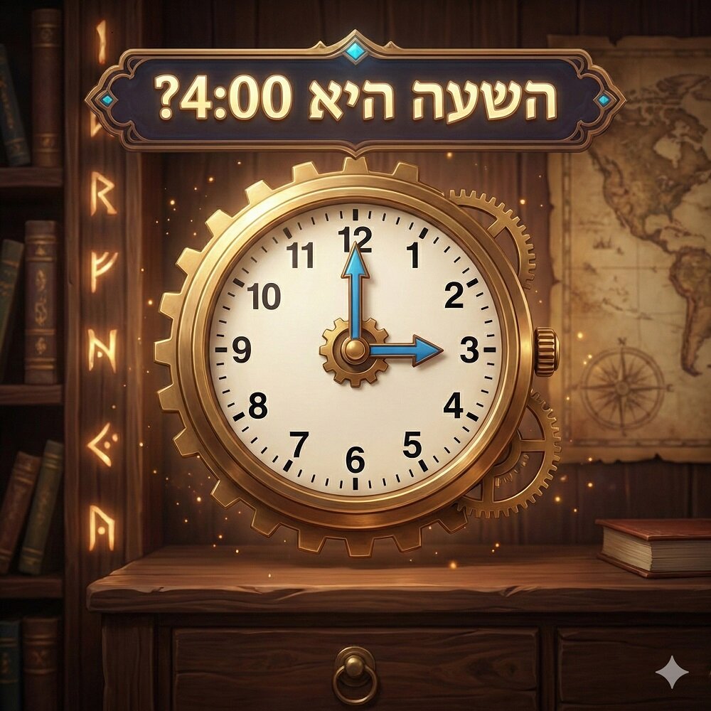 Yes or No: מה השעה? (general knowledge - fun - time)