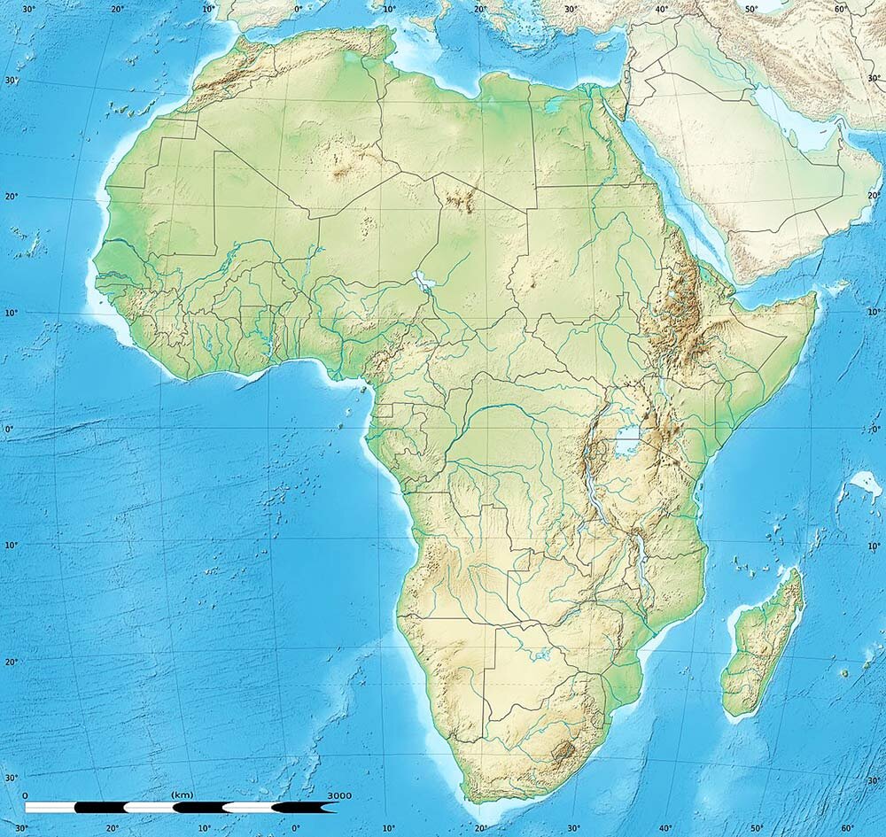 Map Quiz: Physical map of Africa (geografía - 1º e.s.o.)