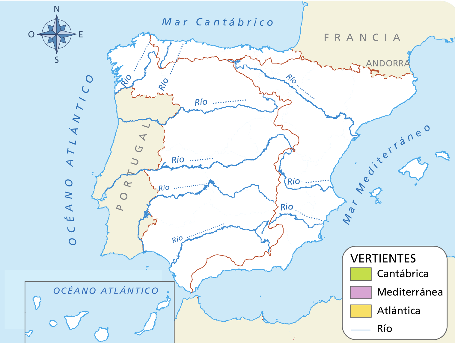 Map Quiz: Ríos España 5º EP