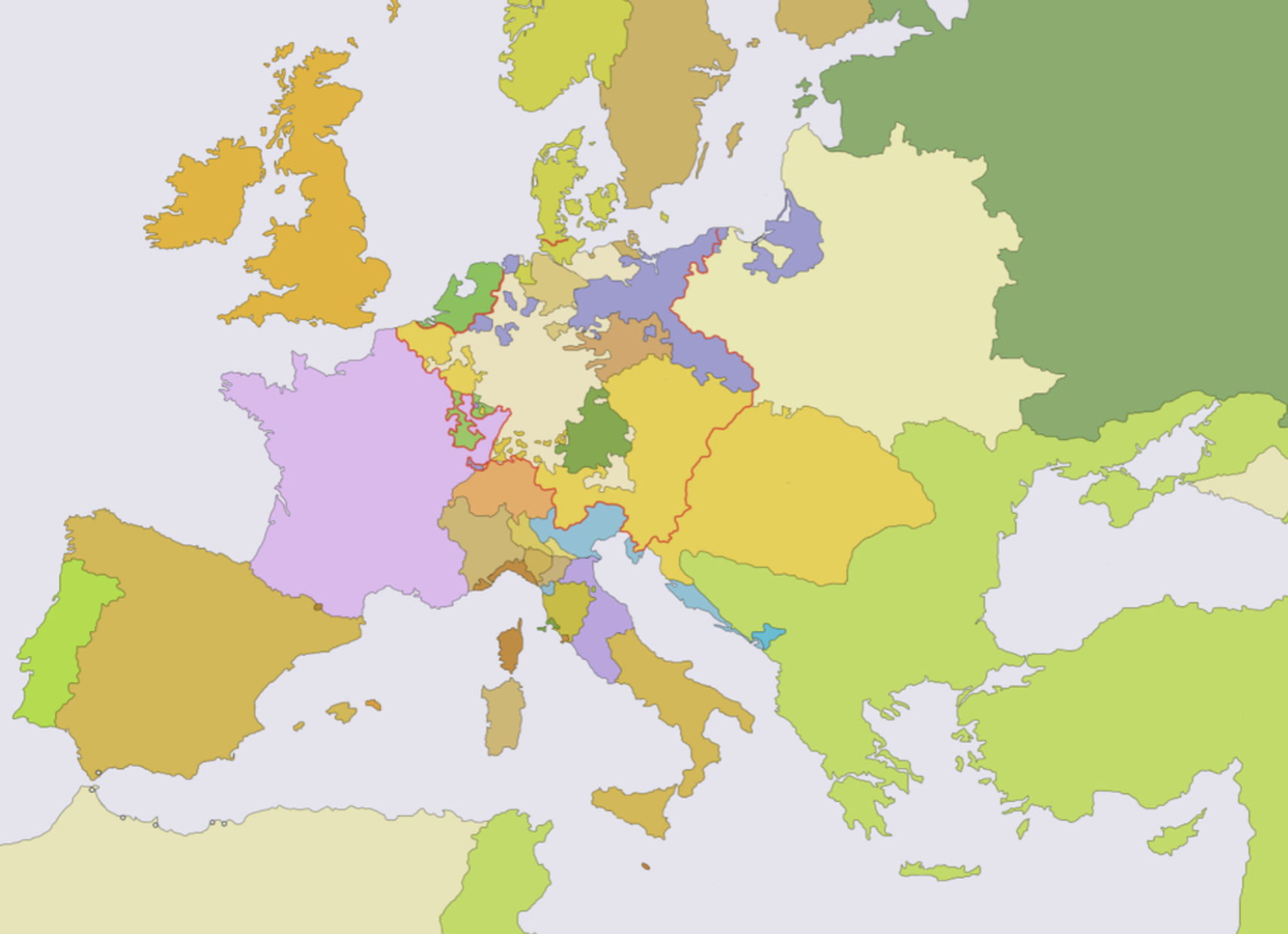 Map Quiz: French Rev Countries